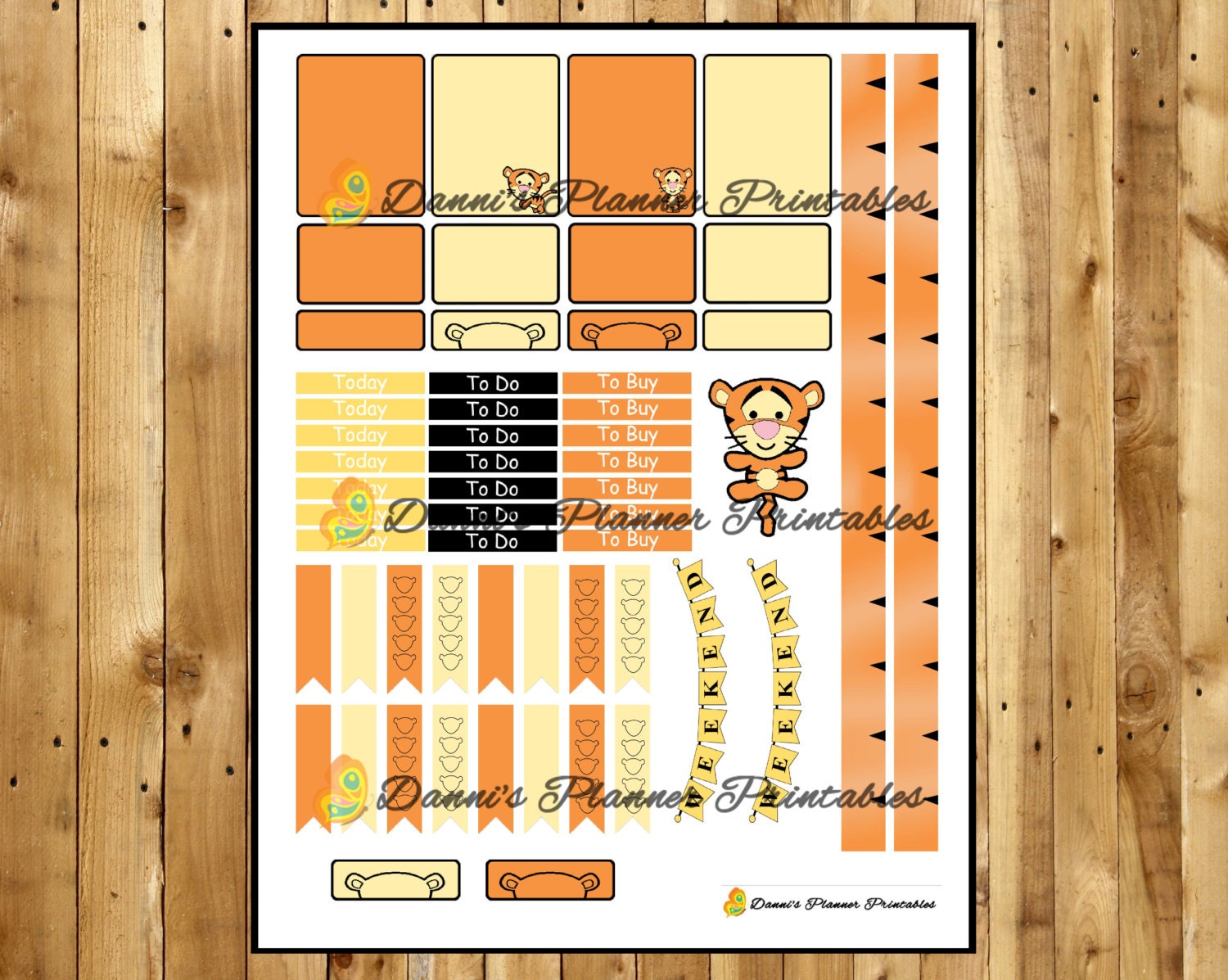 Tigger Printable Planner Sticker Kit - Etsy