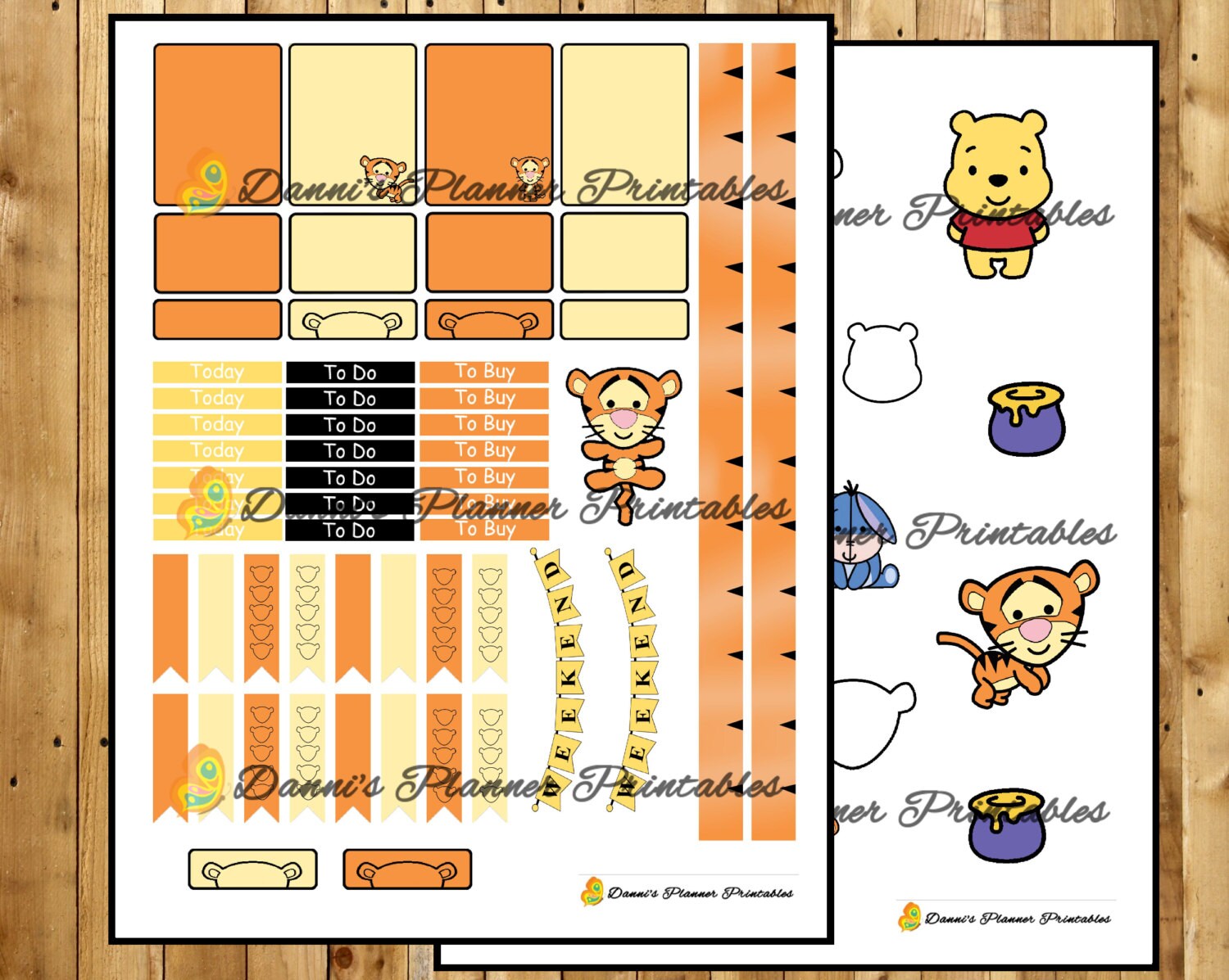 Tigger Printable Planner Sticker Kit - Etsy