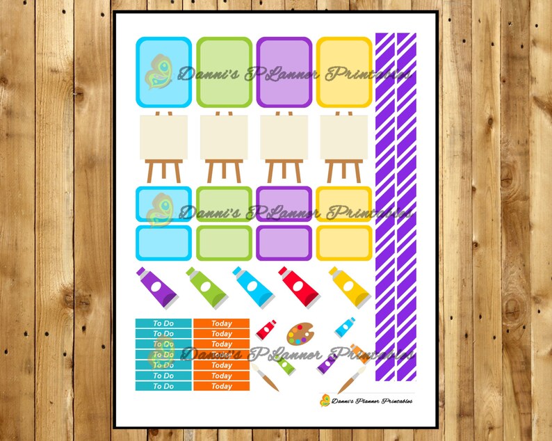 Cute Painter's Printable Planner Kit - Etsy
