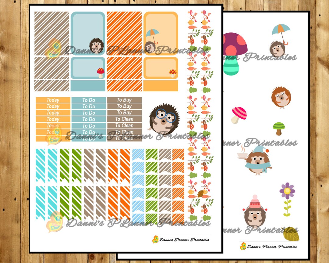 Cute Hedgehog Printable Planner Kit - Etsy