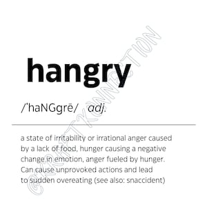 Funny Kitchen Quote Instant Download, Hangry Snaccident Calories Home ...