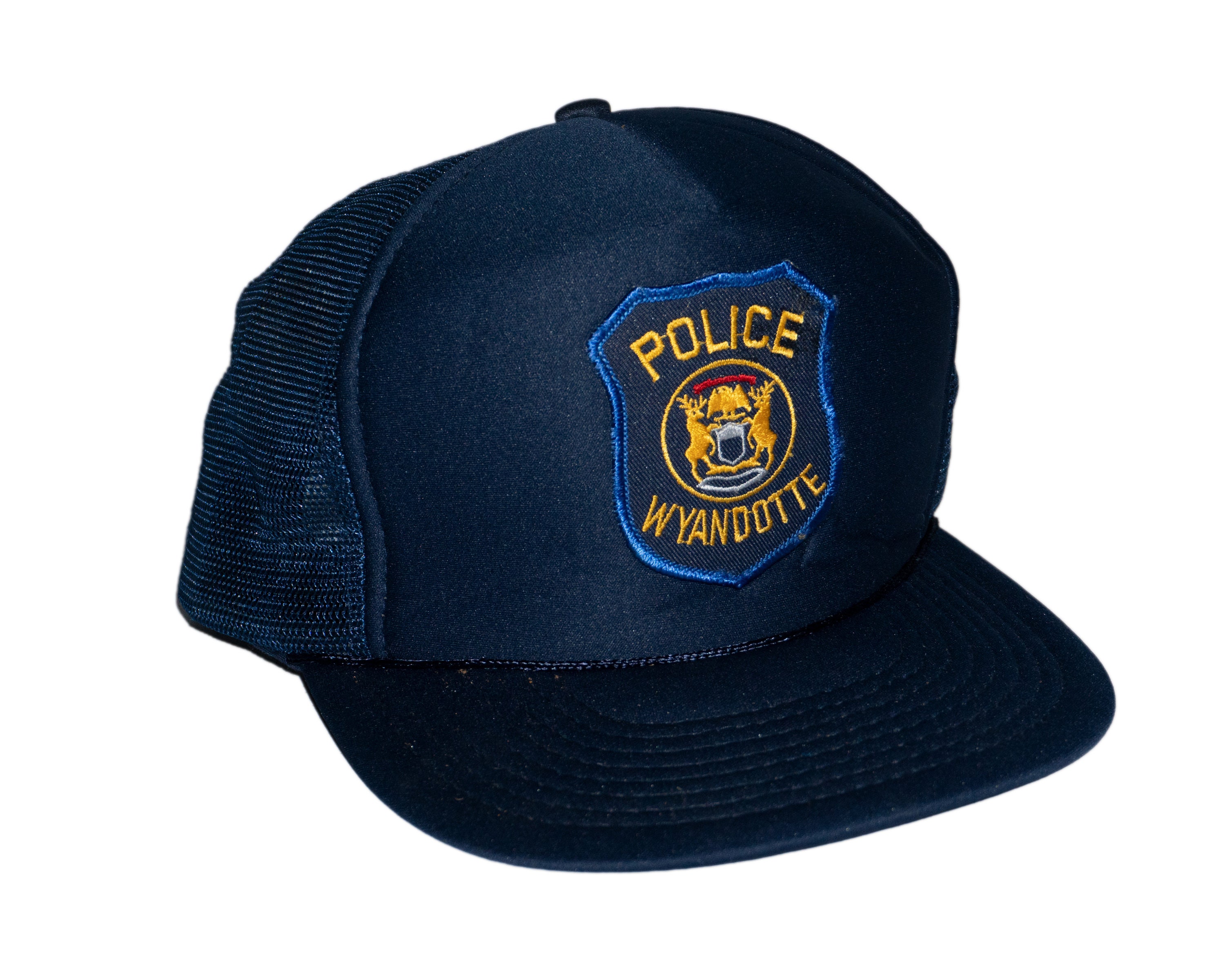 Vintage Wyandotte Michigan Police Mesh Trucker Hat Snapback Cap ...