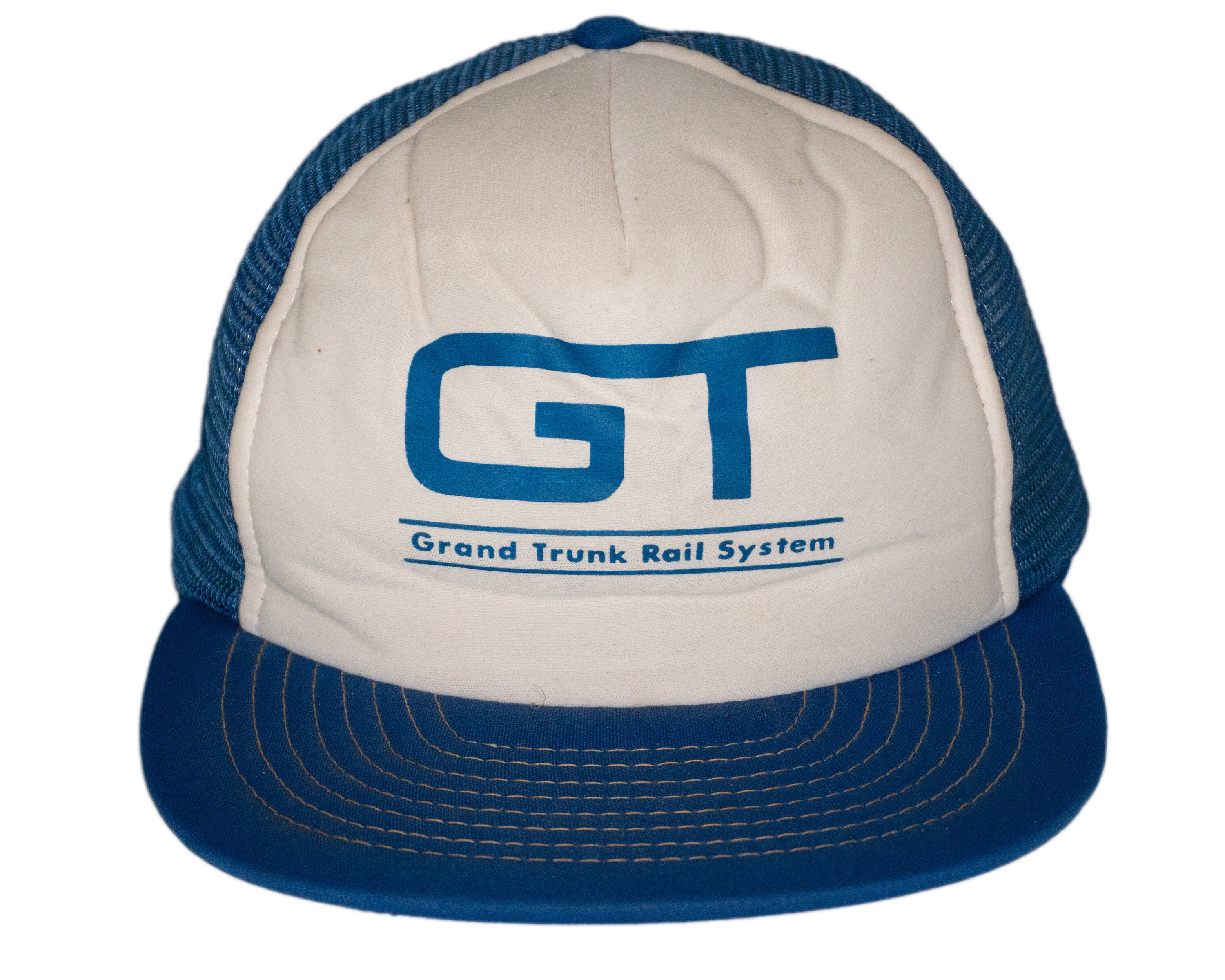 Vintage GT Grand Trunk Rail System Blue Mesh Trucker Hat Snapback Cap ...