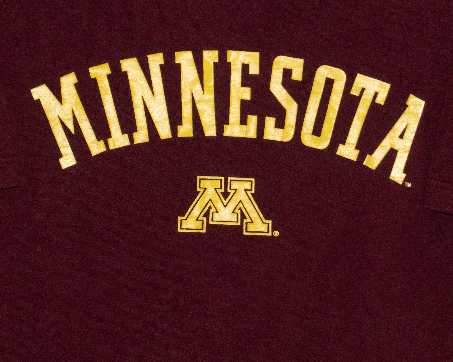 University of Minnesota Golden Gophers Yellow Gold and Maroon Red T ...