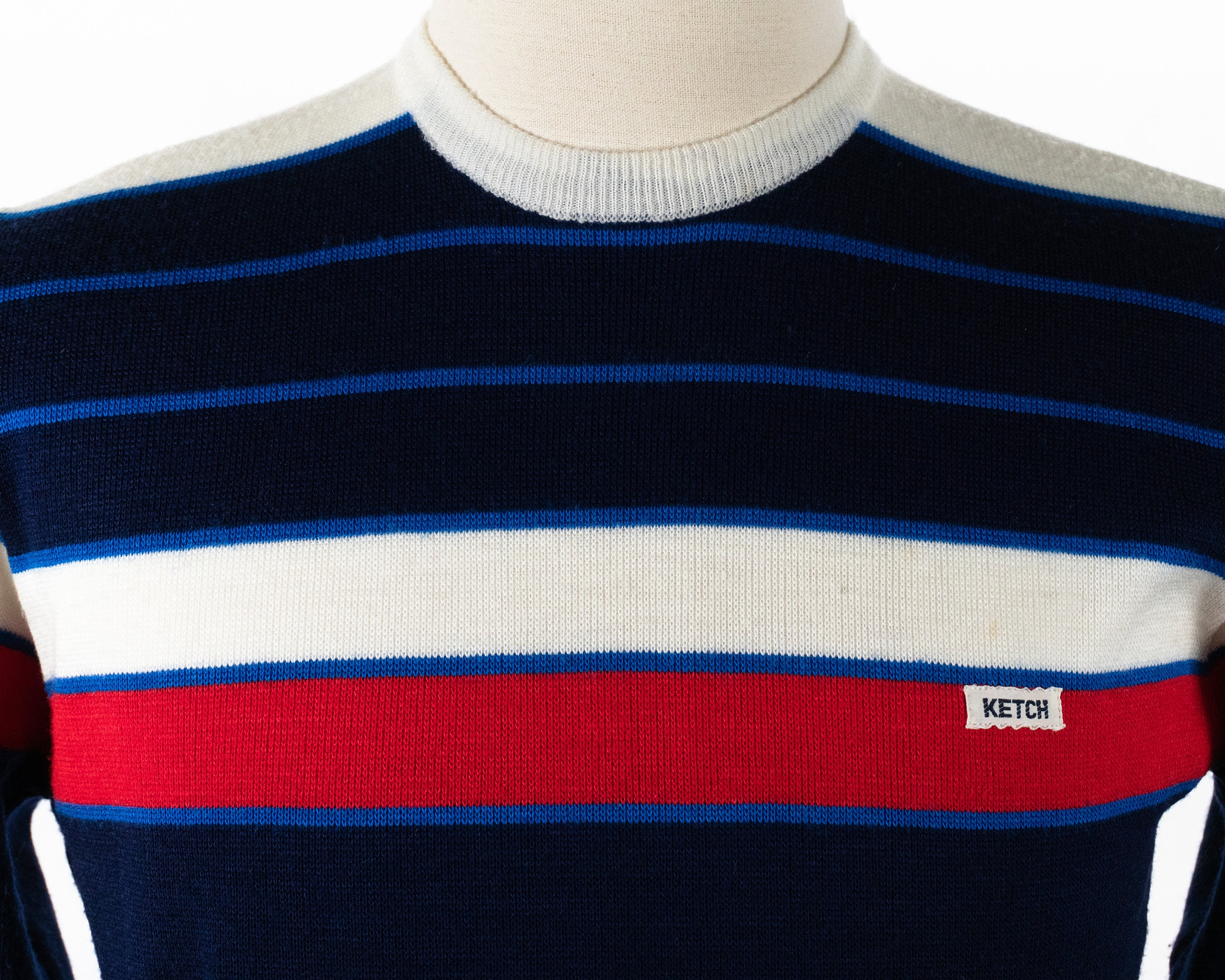Vintage Ketch Van Heusen Sportswear Red White Blue Navy Striped Ski ...
