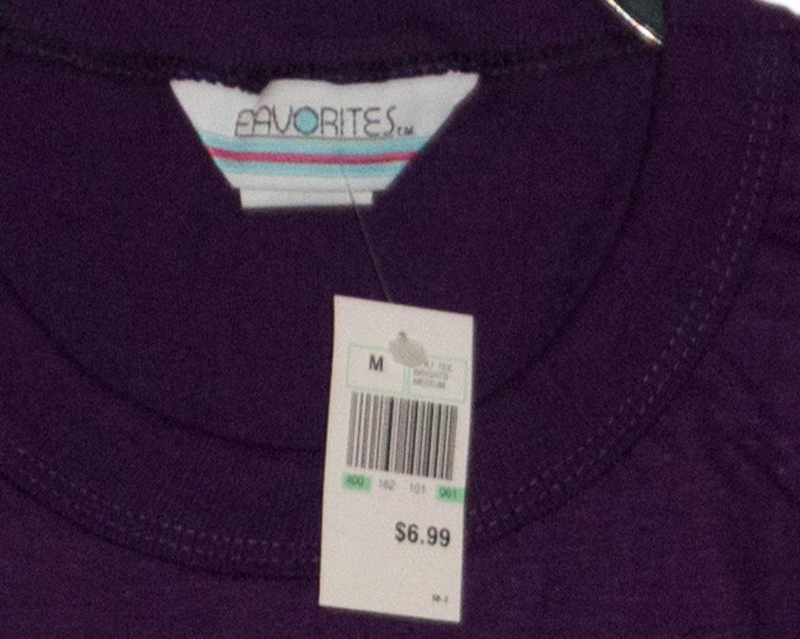 Vintage New Deadstock Dark Purple Eggplant Favorites Pocket Tee T-shirt ...