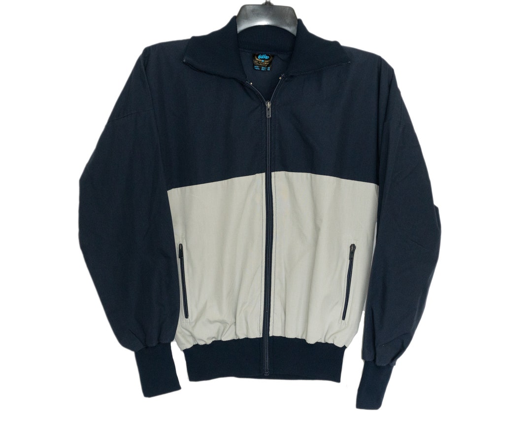 Vintage Odlo of Norway Color-blocked Navy Blue and Gray Zip up Light ...