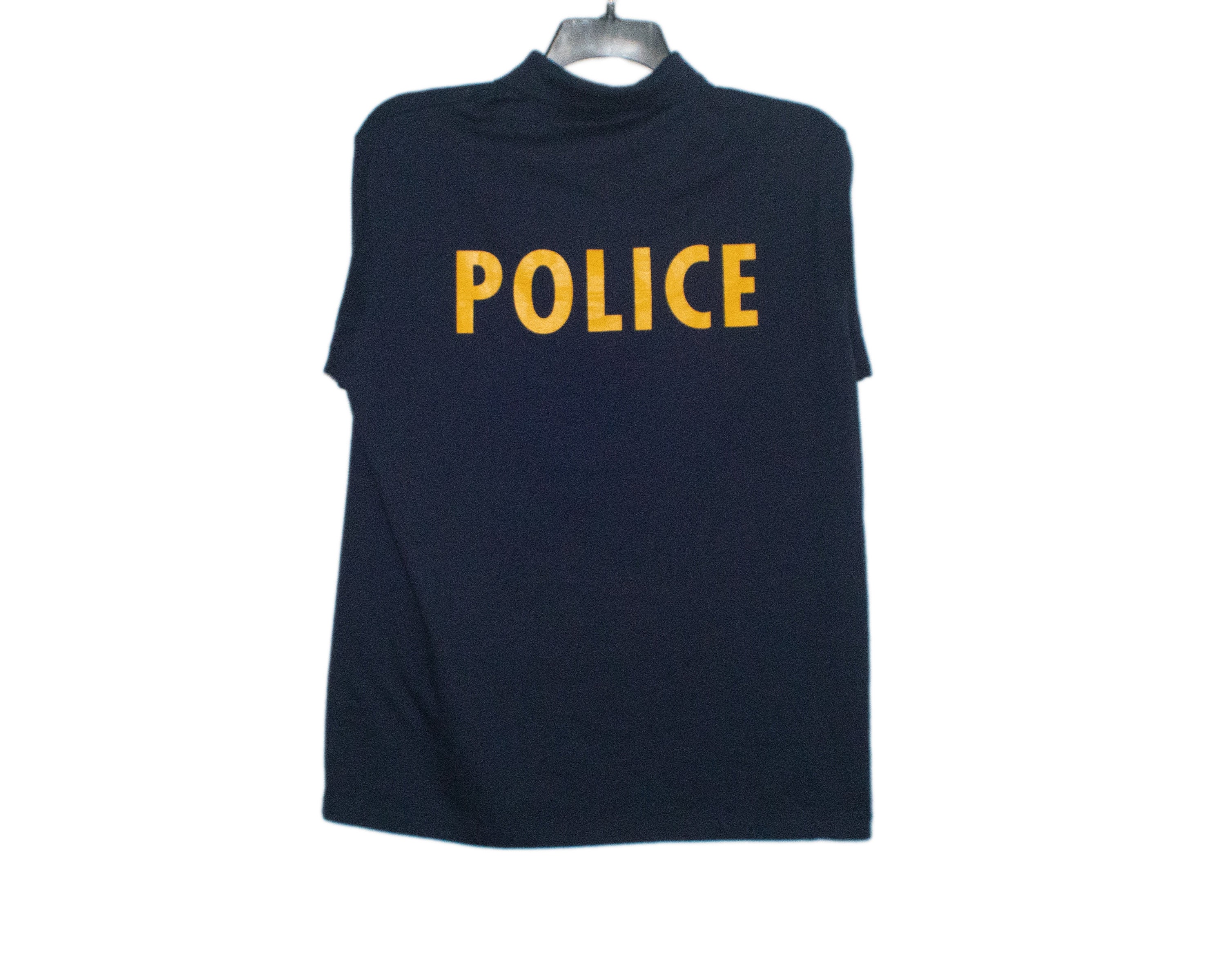 Vintage Huntington Woods Police Navy Blue and Yellow Polo Shirt Large/x ...