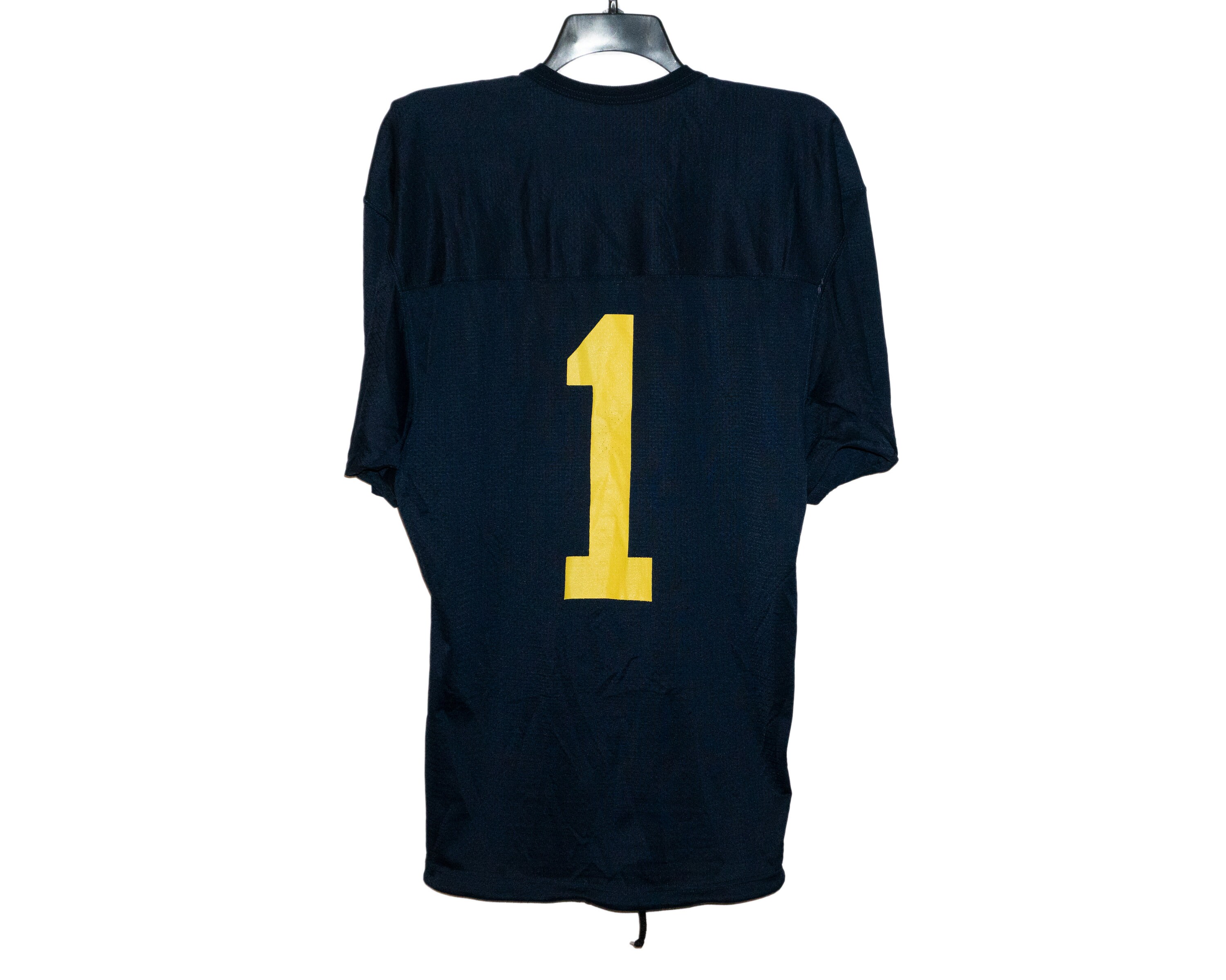 Vintage University of Michigan Navy Blue Mesh Nylon Football Jersey ...