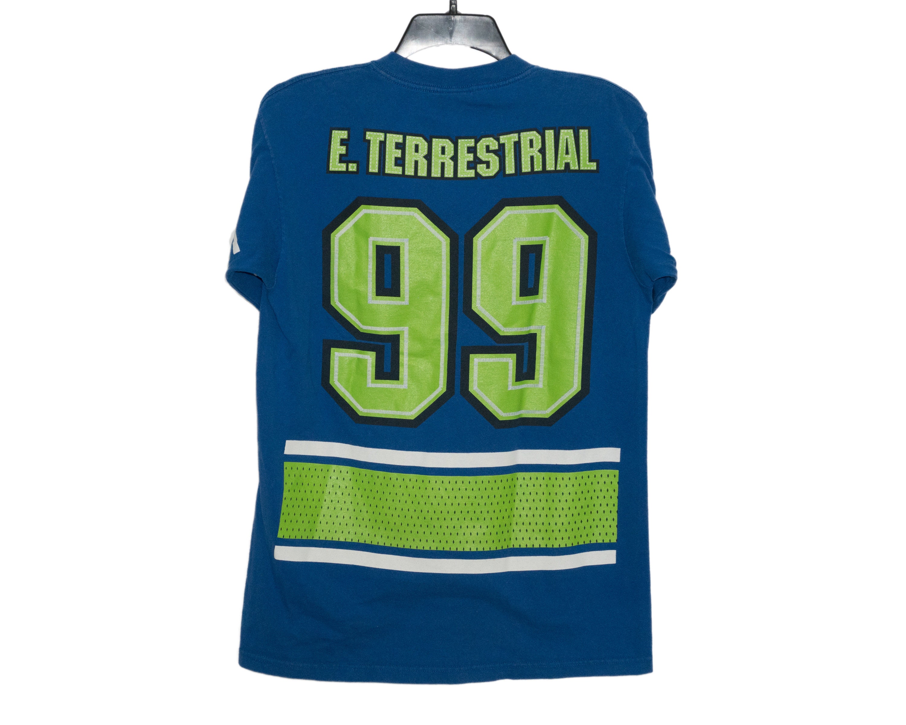 Vintage Alien E. Terrestrial Printed Jersey Blue T-shirt 90's 00's ...