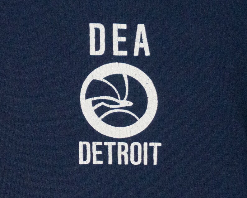 Vintage Detroit DEA Navy Hooded Sweatshirt Bird Russell Athletic Small ...