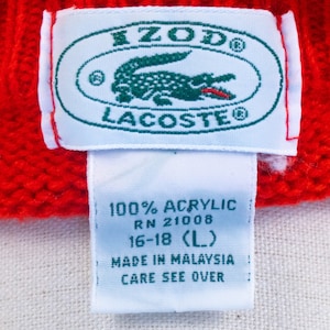 Vintage Izod Lacoste Striped Red Teal Blue Yellow Black Sweater Adult ...