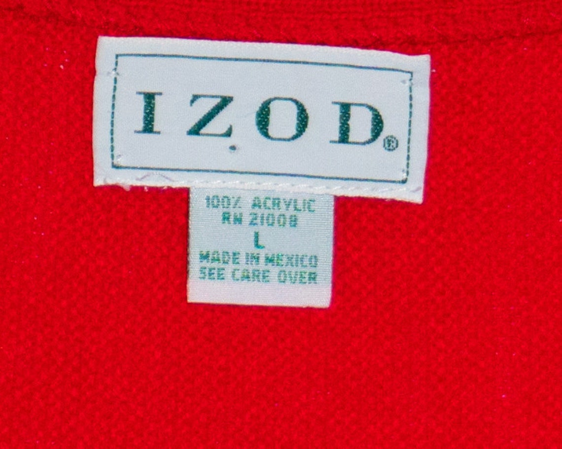 Vintage Izod Red Cardigan Sweater 100% Acrylic Medium/large - Etsy