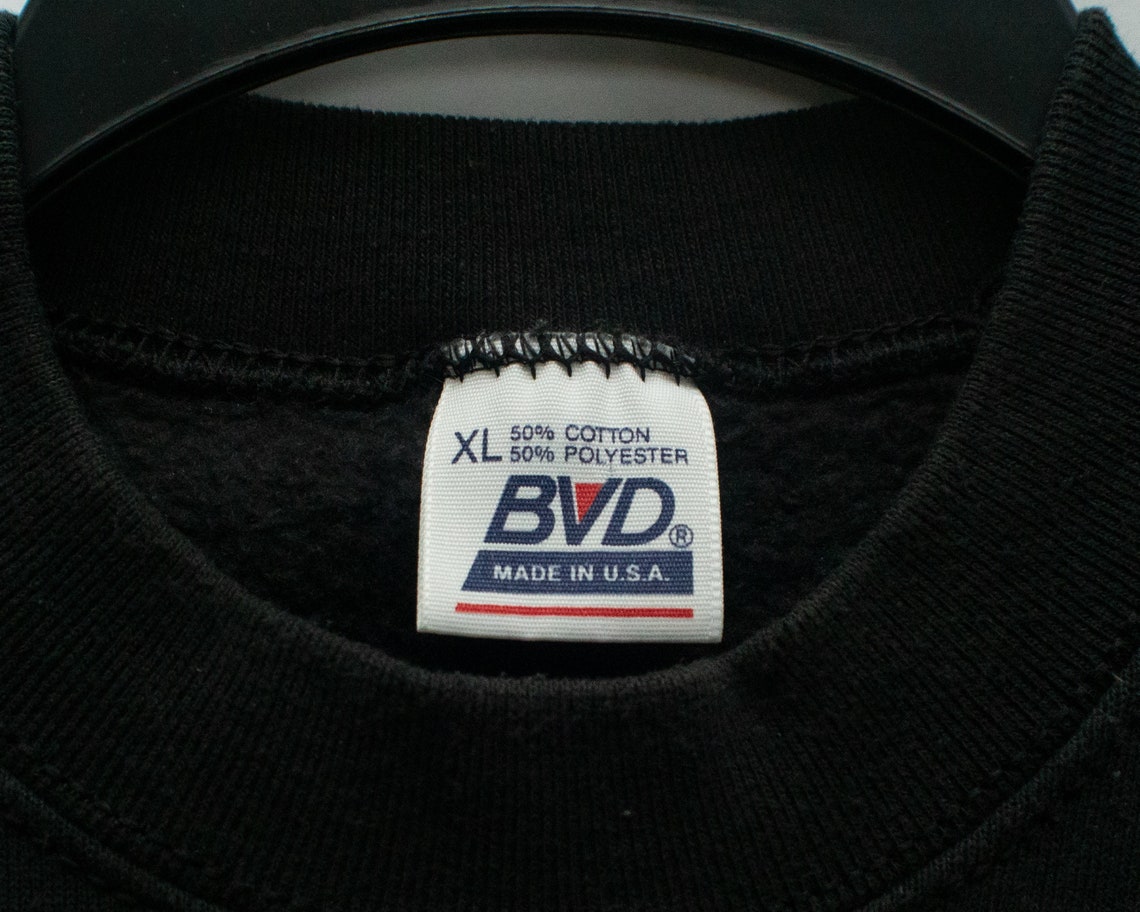 Vintage BVD Black Crewneck Sweatshirt Large/x-large Made in U.S.A ...