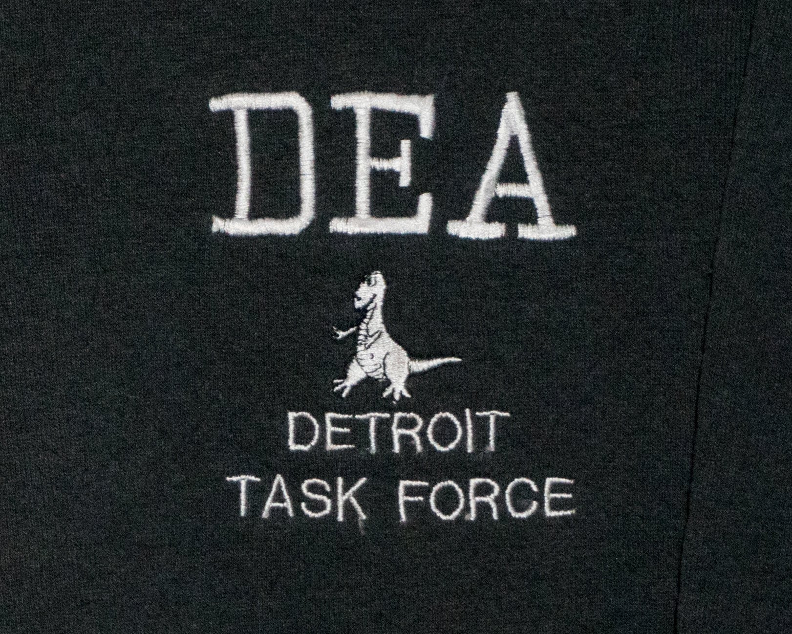 Vintage DEA Detroit Task Force Dinosaur Embroidered Black Crewneck ...