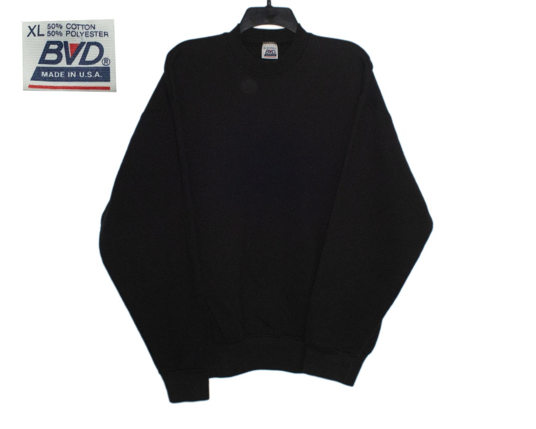 Vintage BVD Black Crewneck Sweatshirt Large/x-large Made in U.S.A ...