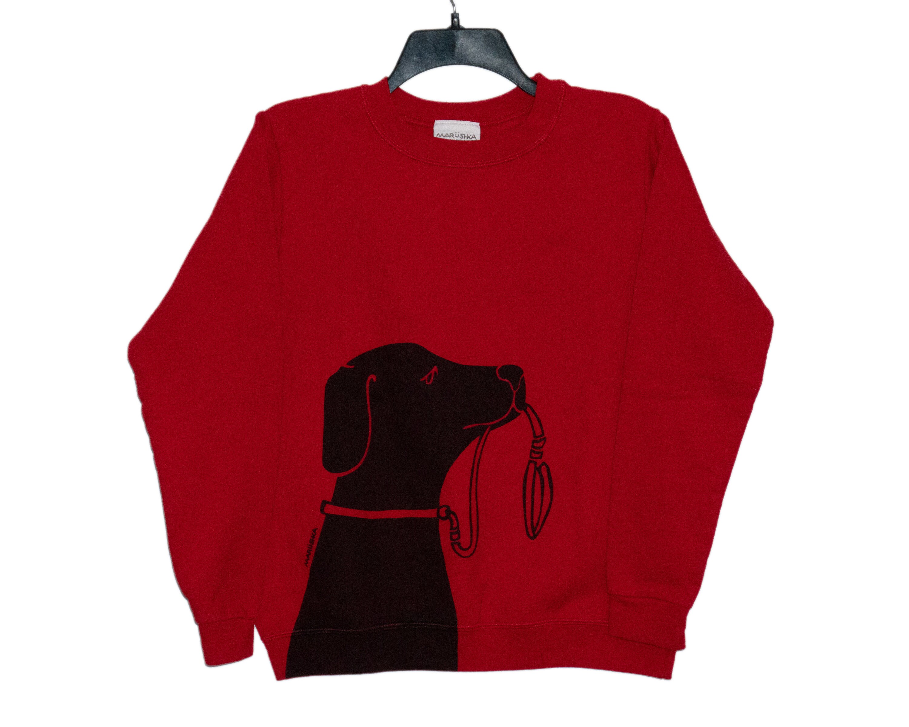 Marushka Dog Print Red Sweatshirt X-small/small Grand Haven - Etsy