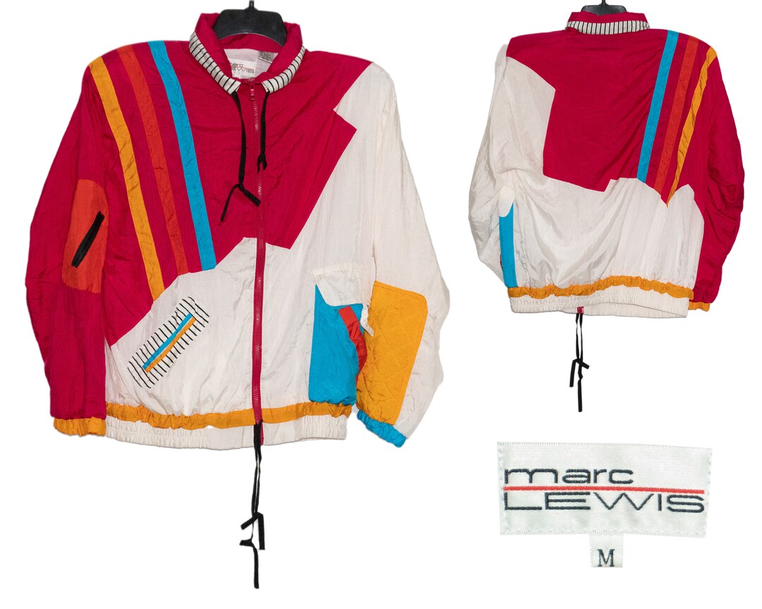 Vintage Marc Lewis Colorblocked Pink White Striped Multicolored 80's 90 ...