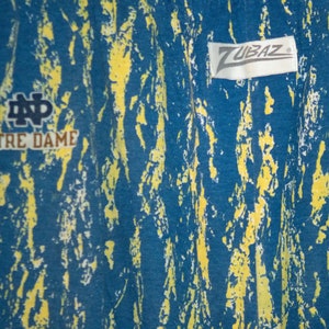 Vintage University of Notre Dame Fighting Irish Flocked ZB'Z Zubaz ...