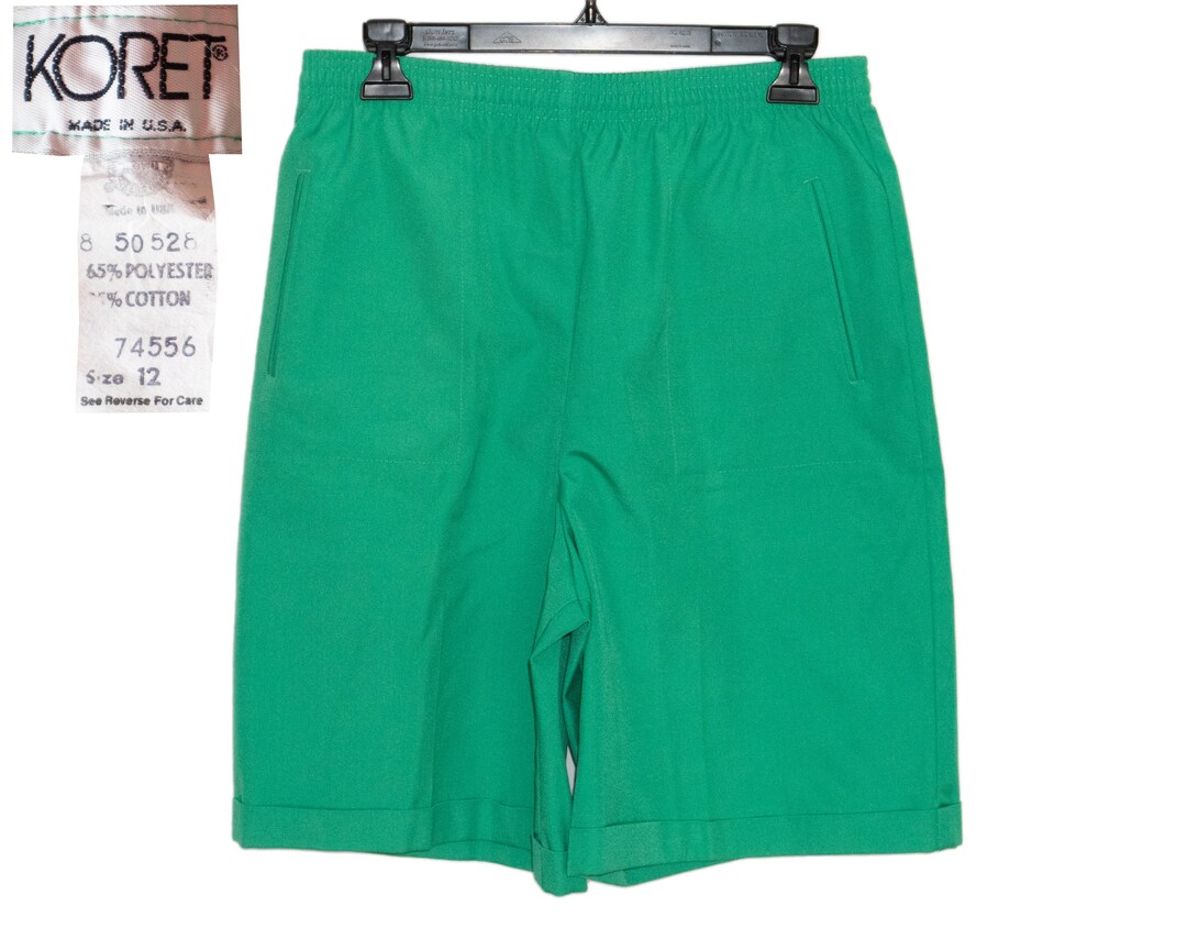 Vintage Koret Green Bermuda Shorts Size 12 Union Made in U.S.A. Preppy ...