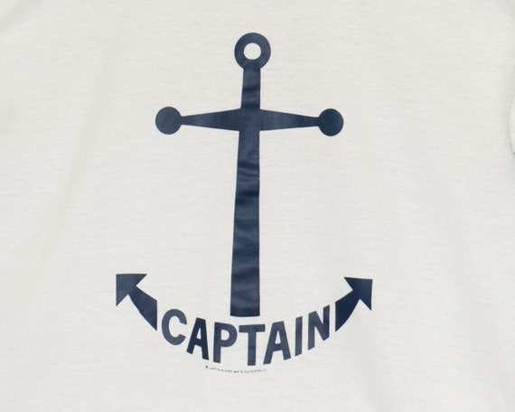 Vintage Captain Anchor Yacht Boat Mate White and Navy… - Gem