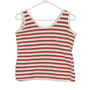 Vintage Red White Blue Striped Terry Cloth Tank Top X-small Worn ...
