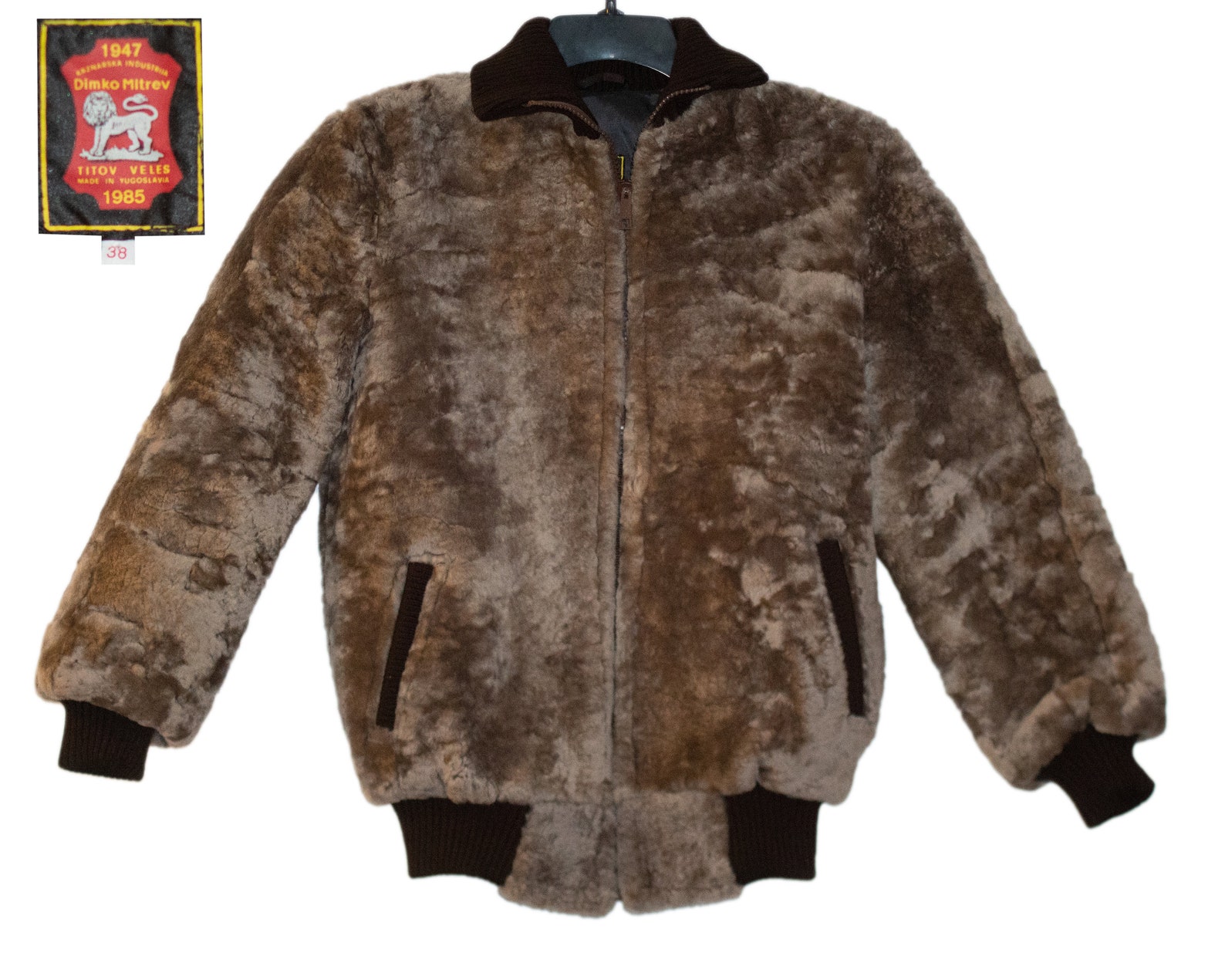 Dimko Mitrev Titov Veles Sheep/lamb Gray/brown Fur Coat Bomber Jacket ...