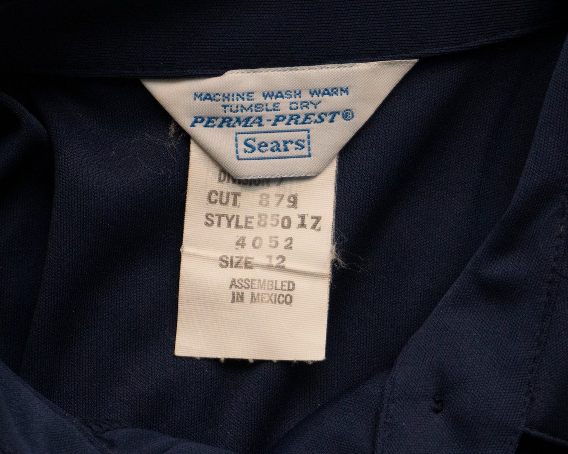 Vintage Sears Dark Navy Blue Peter Pan Collar Blouse Size 12 - Etsy