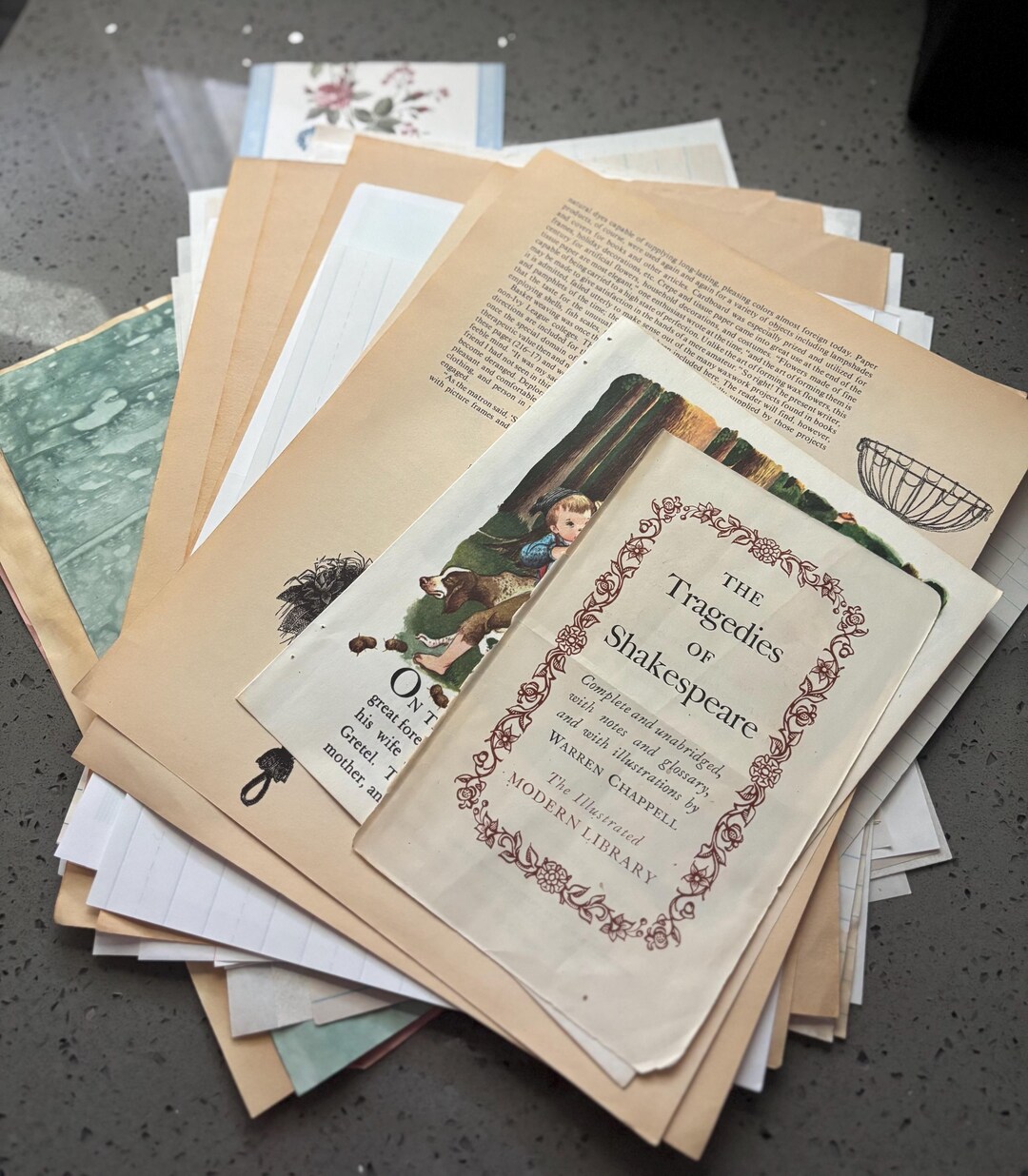 Vintage Ephemera Paper Pack – 40 Sheets for Junk Journaling, Collage ...