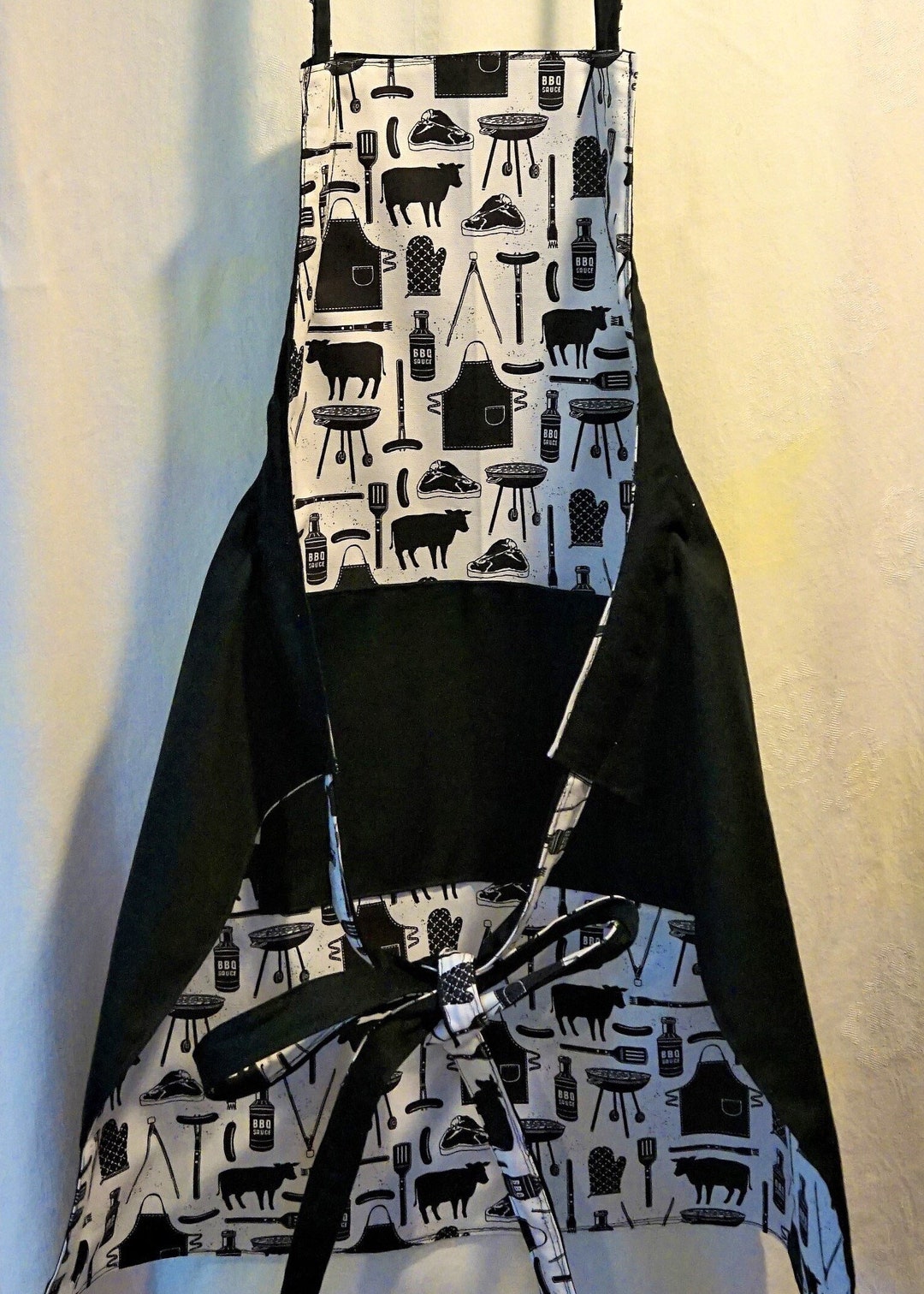 Apron Reversible Adult Bbq-inspired Adjustible Unisex With Pockets ...