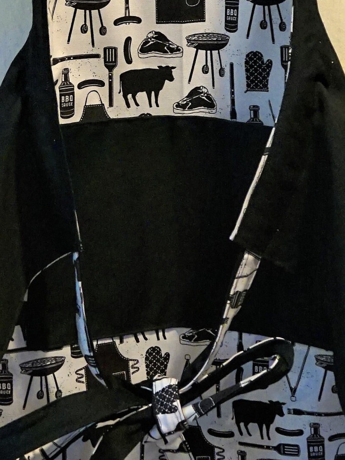 Apron Reversible Adult Bbq-inspired Adjustible Unisex With Pockets ...