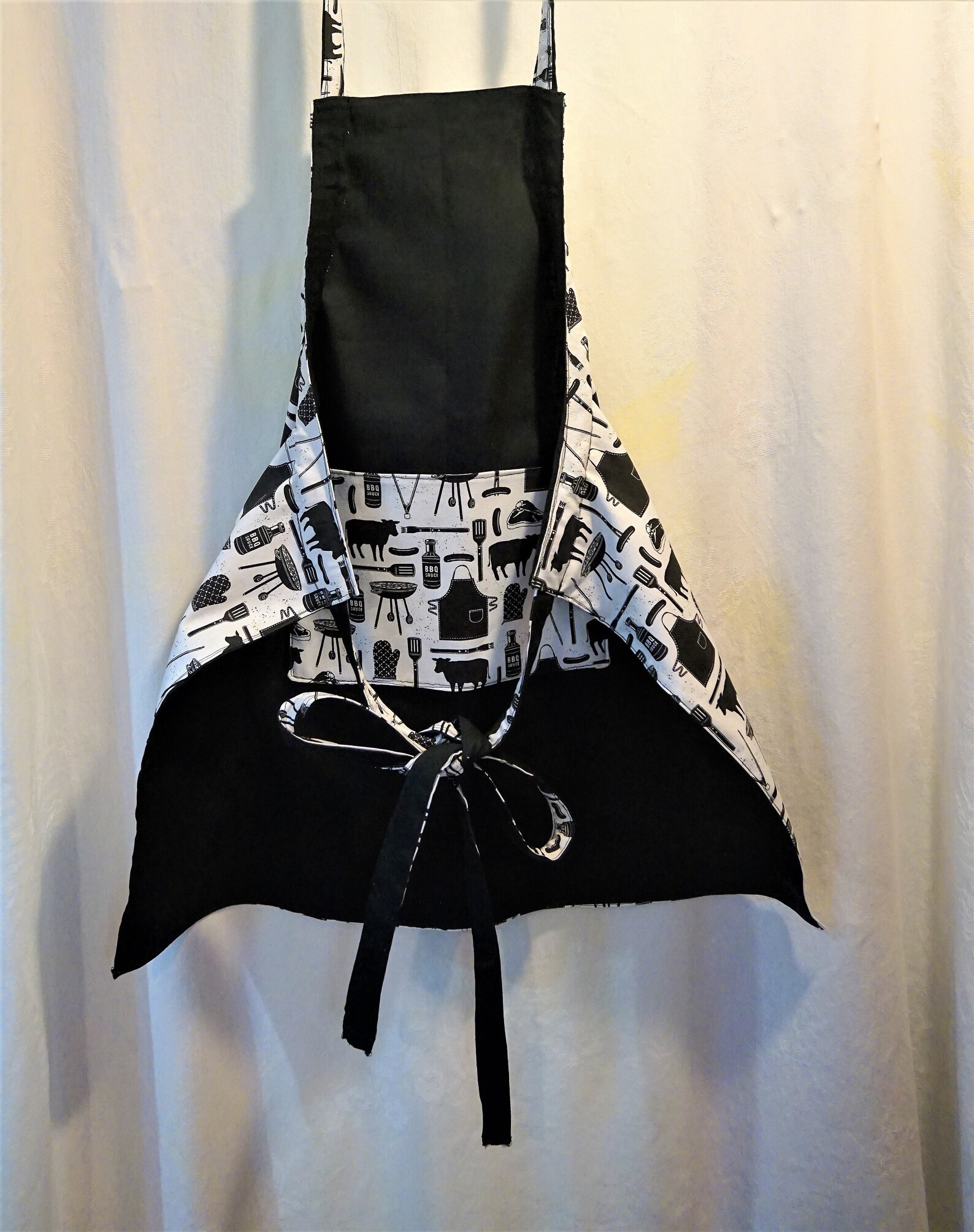 Apron Reversible Adult Bbq-inspired Adjustible Unisex With Pockets ...