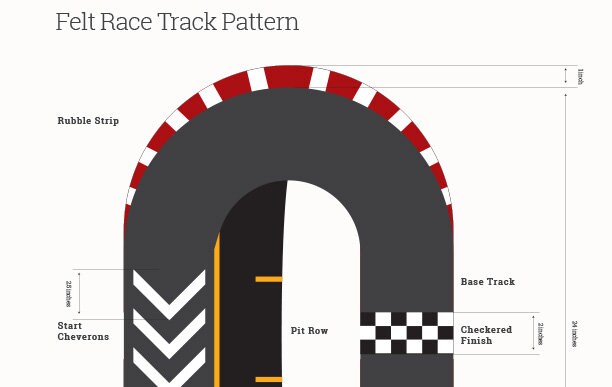 Felt Racetrack for Toy Cars Pattern - Etsy New Zealand