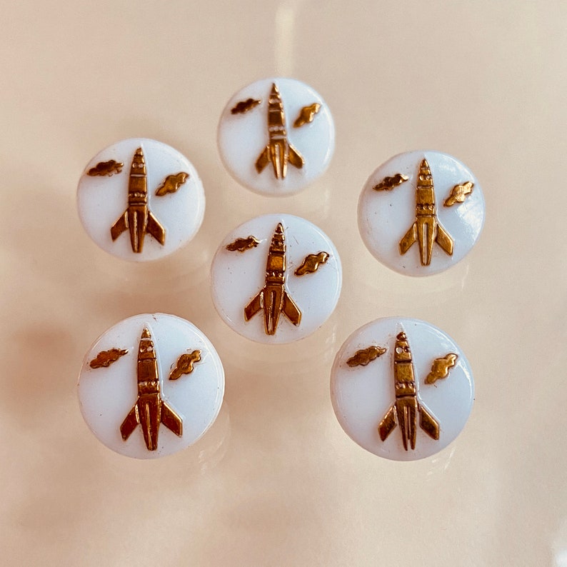 Cool Set of 6 Vintage Glass Rocket Buttons. Kiddie Buttons. - Etsy ...