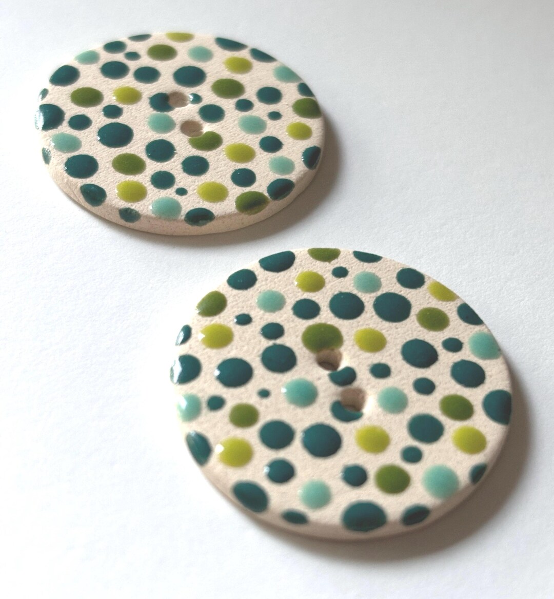 Hand Made Ceramic Button. Spots. Freckles. Funky. Made in Cornwall UK ...