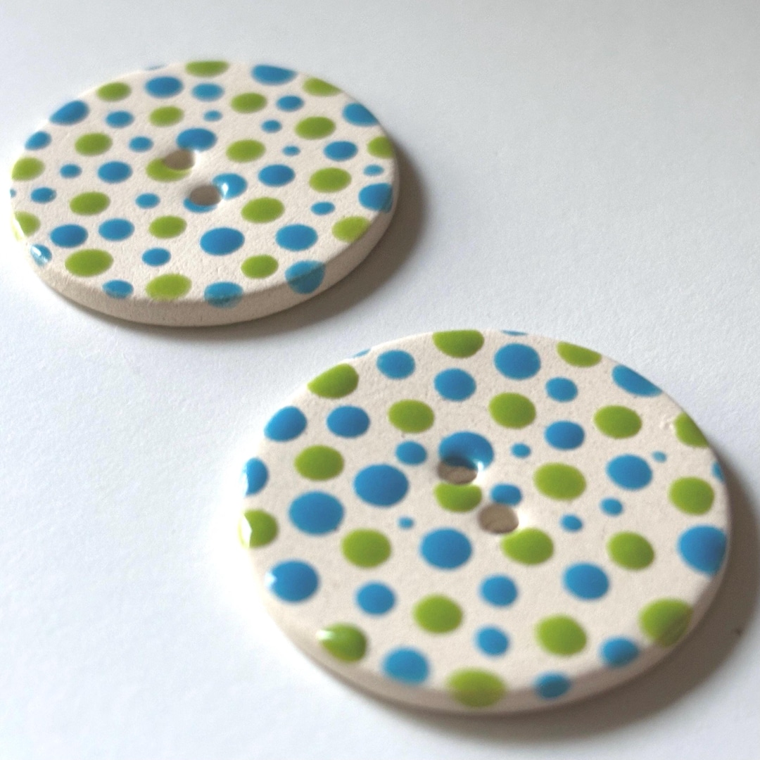 Hand Made Ceramic Button. Spots. Freckles. Funky. Made in Cornwall UK ...