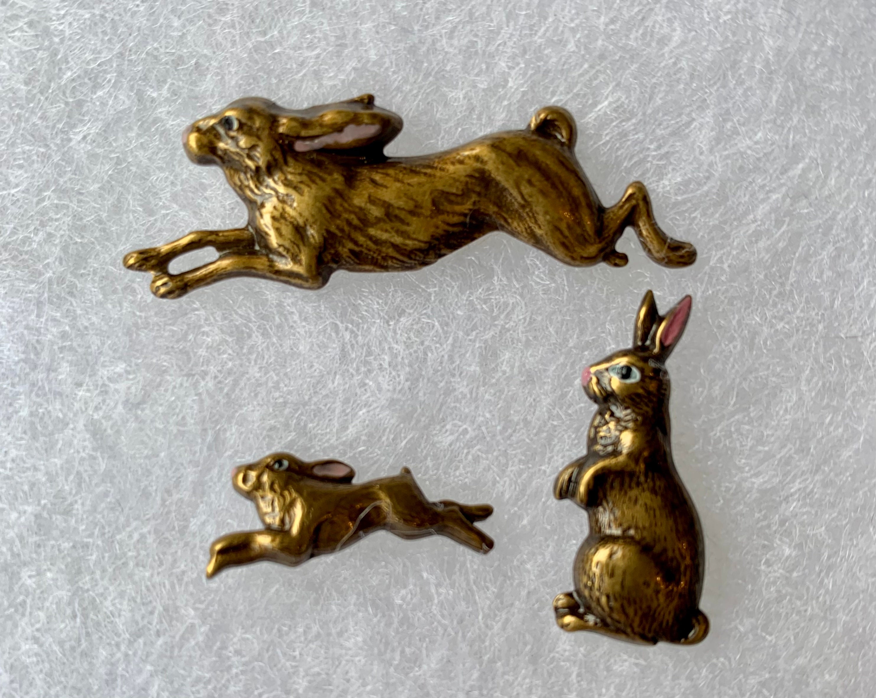 Bronze Rabbit Metal Button. 3 Styles Cute. Kiddie. Craft - Etsy