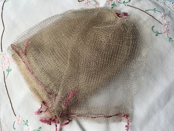 Antique French Metal Mesh Sachet Pouch - Gem