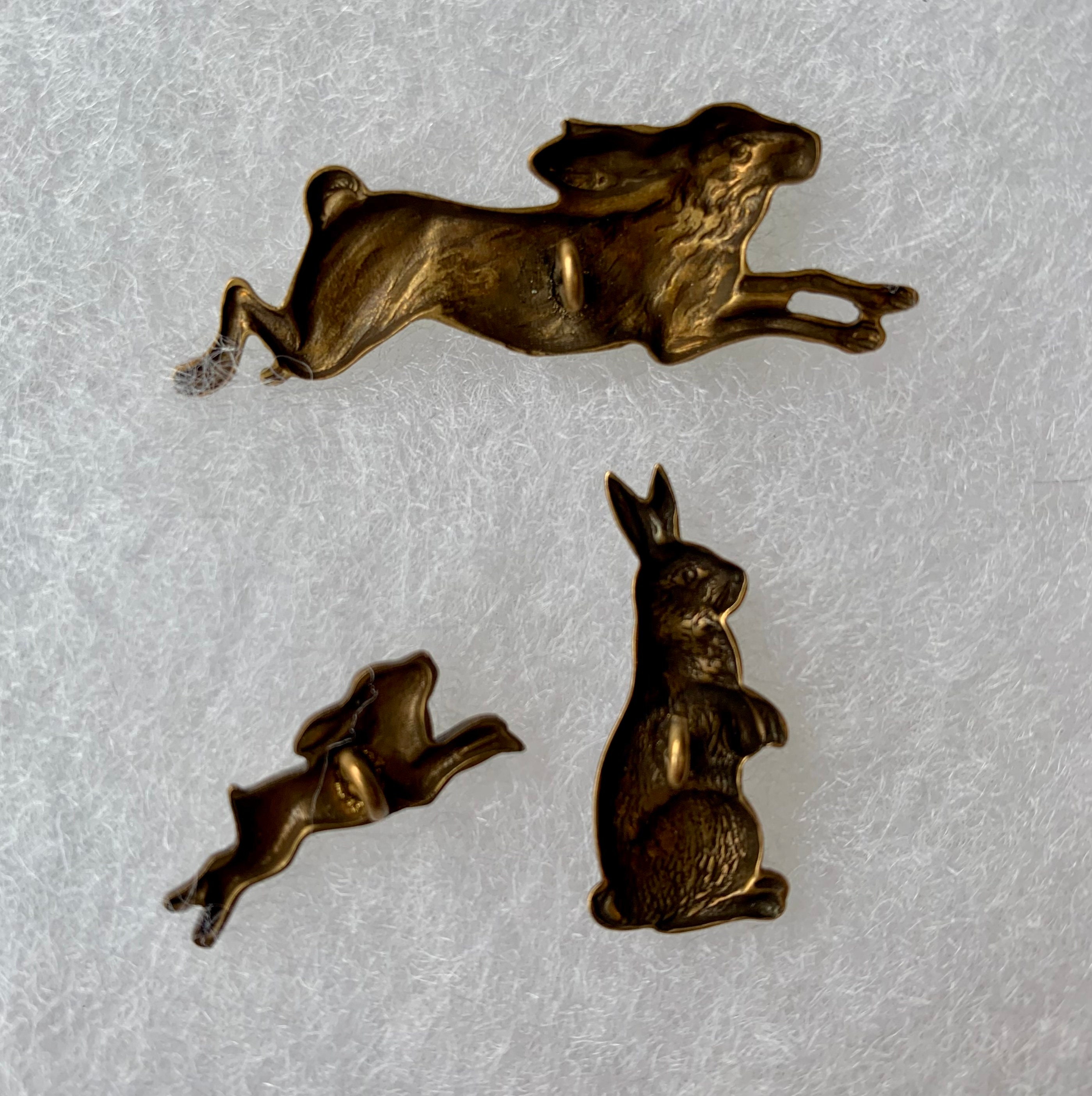 Bronze Rabbit Metal Button. 3 Styles Cute. Kiddie. Craft - Etsy