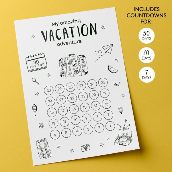Printable Vacation Countdown - Etsy