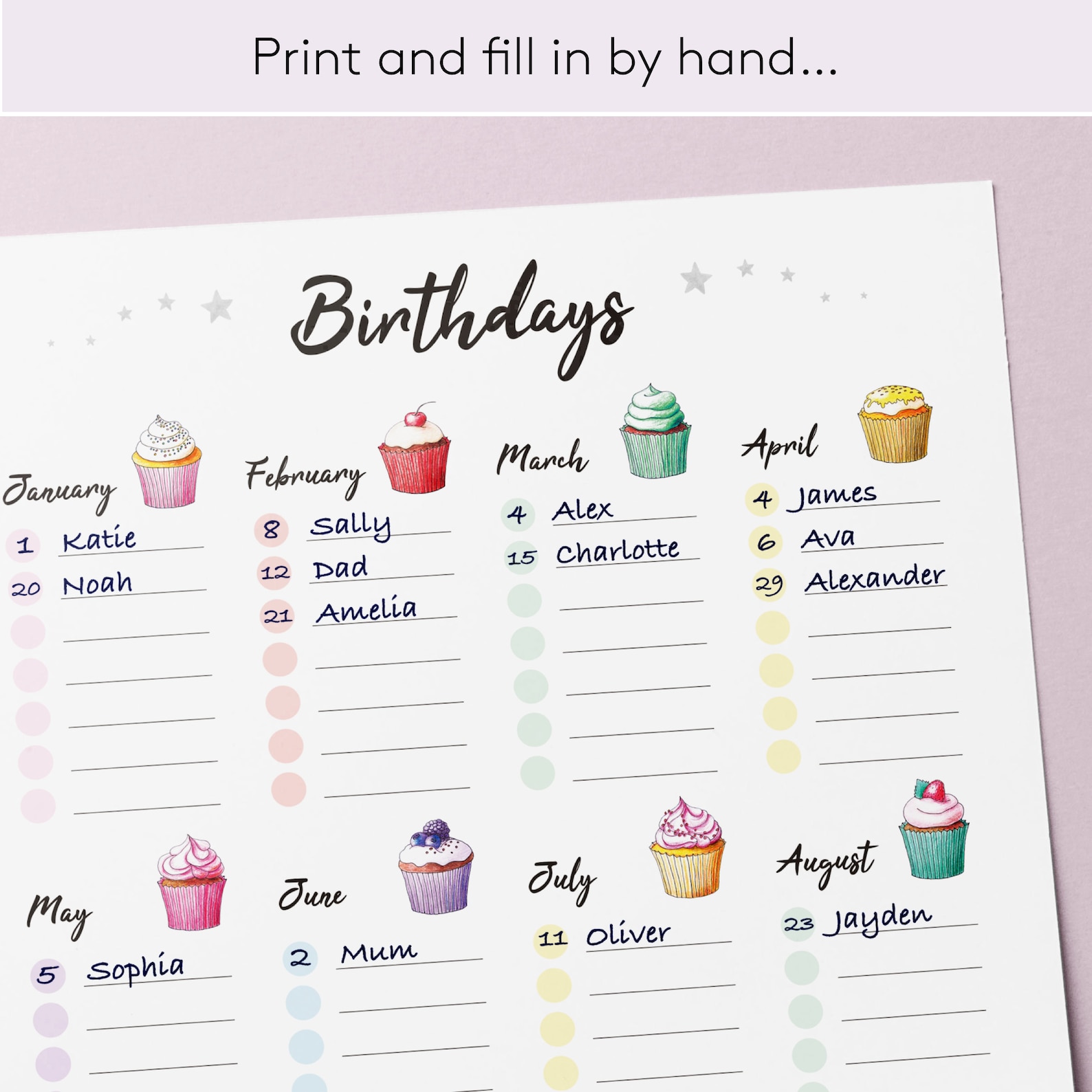 Birthday Tracker Printable Template | Birthday Planner Printable ...