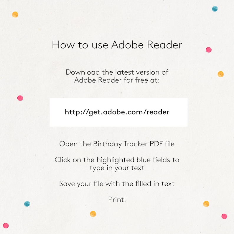 Birthday Tracker Printable Template Landscape Format | Birthday Planner ...