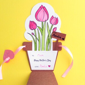 Color in Mother's Day Card Tulip Mothers Day Card Printable Thanks for ...