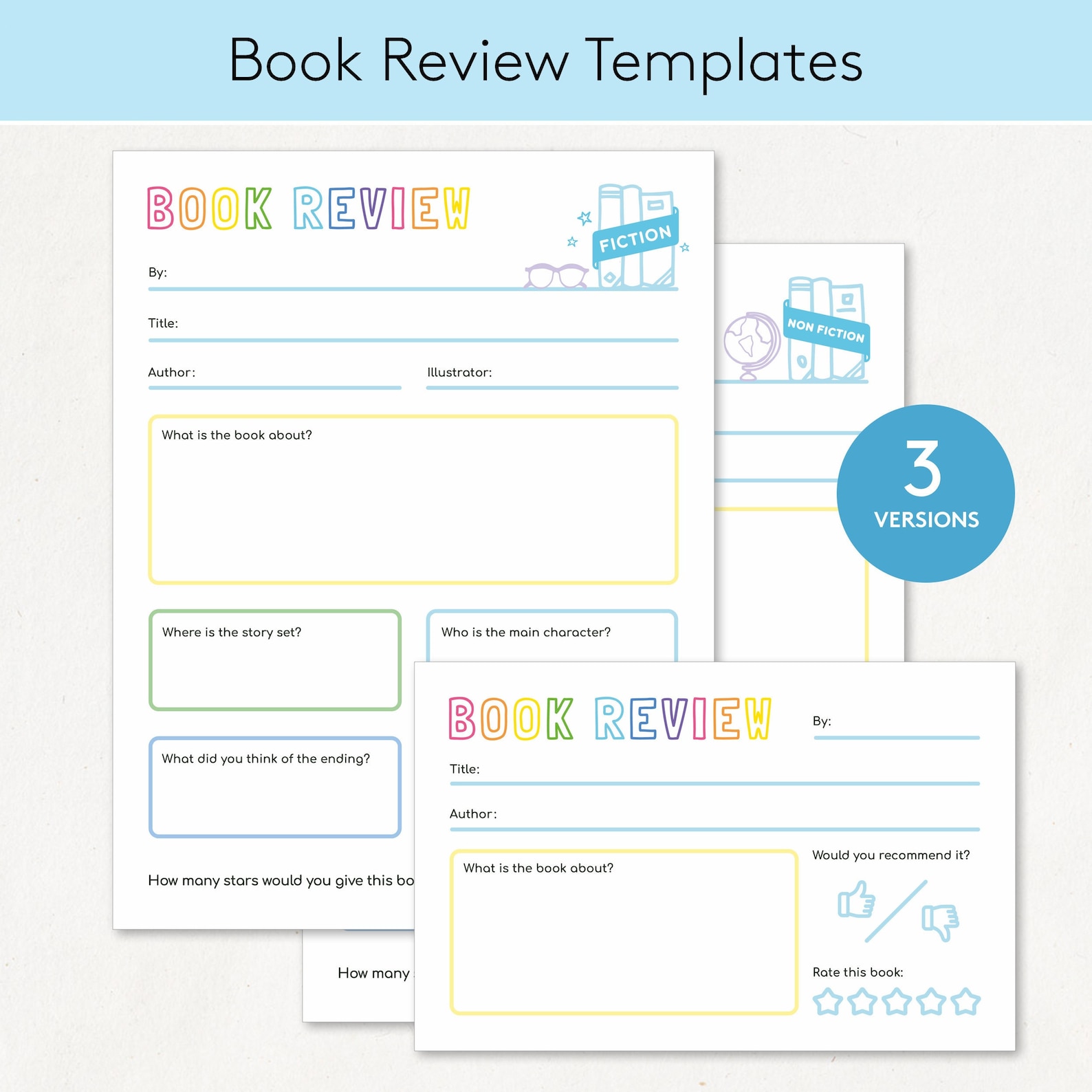 Book Review Printable Template | Kids Book Review | Comprehension ...