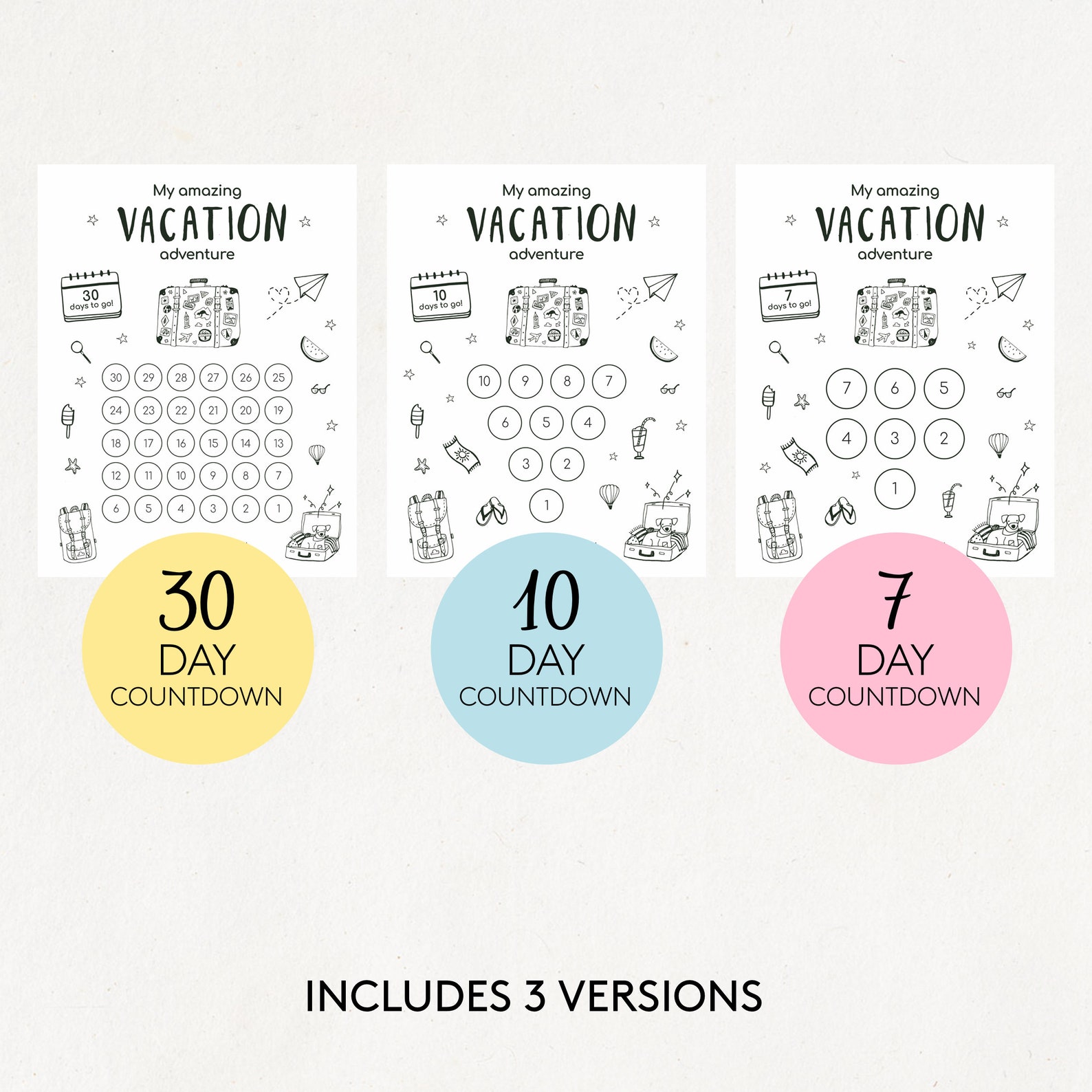 Kids Vacation Countdown | Kids Countdown Holiday Trip | Vacation Kids ...