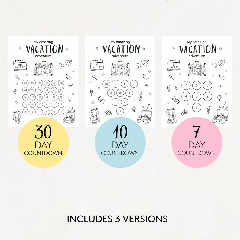 Kids Vacation Countdown | Kids Countdown Holiday Trip | Vacation Kids ...