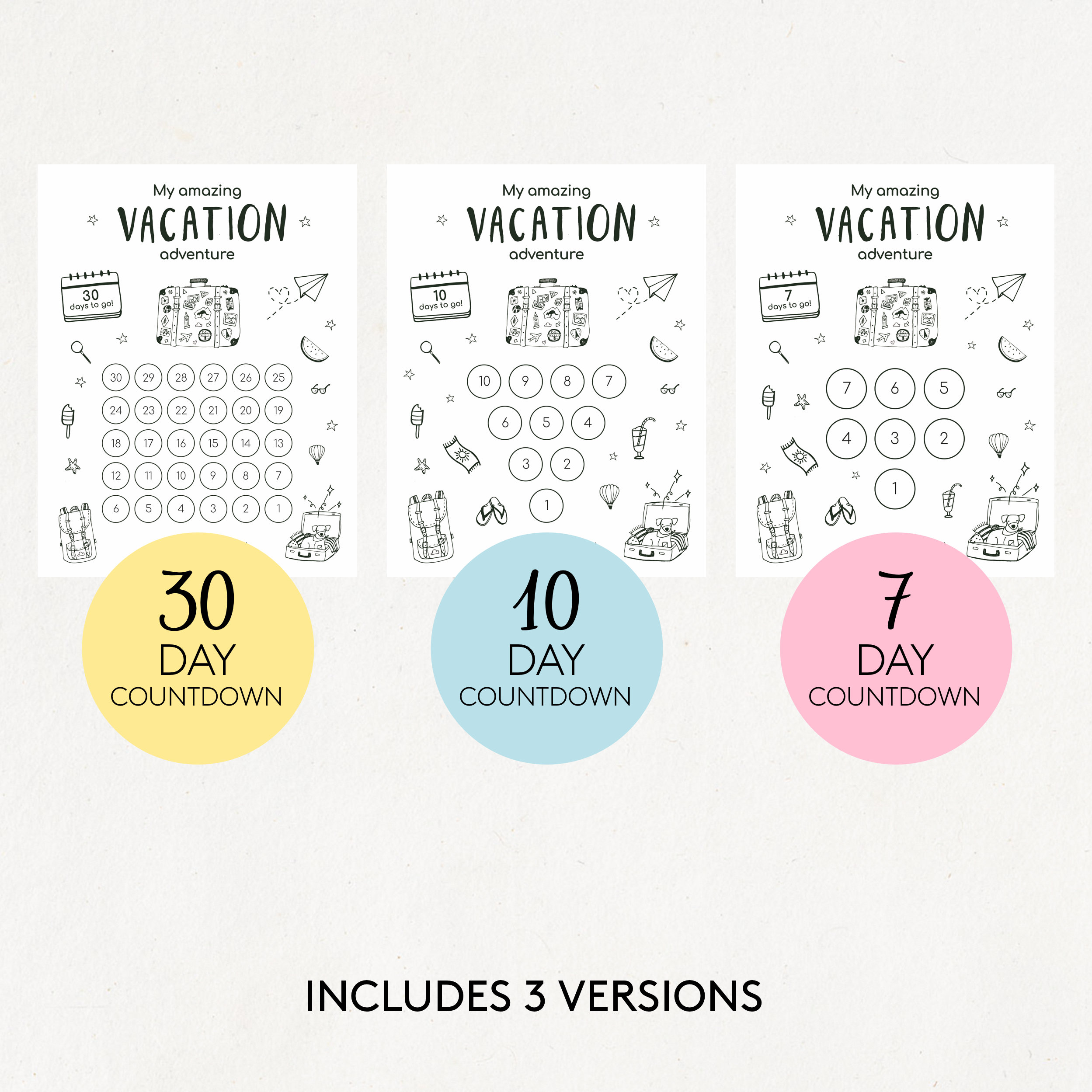 Kids Vacation Countdown | Kids Countdown Holiday Trip | Vacation Kids ...