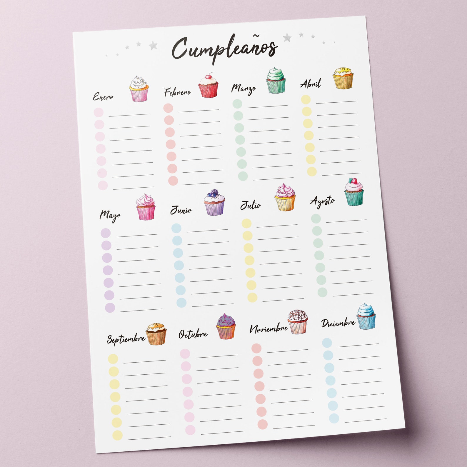 Birthday Tracker Spanish Version | Rastreador De Cumpleaños | Spanish ...