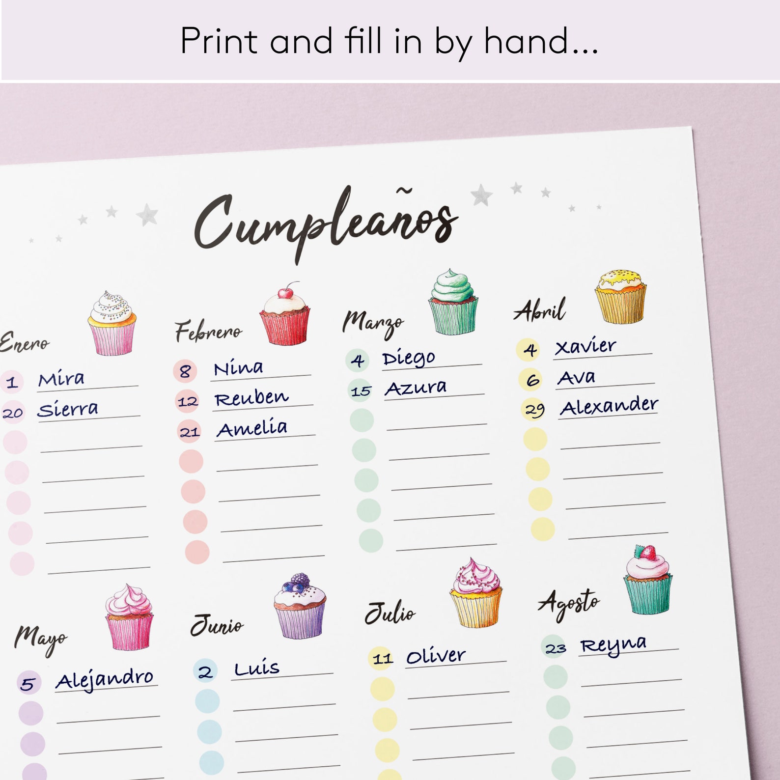 Birthday Tracker Spanish Version | Rastreador De Cumpleaños | Spanish ...