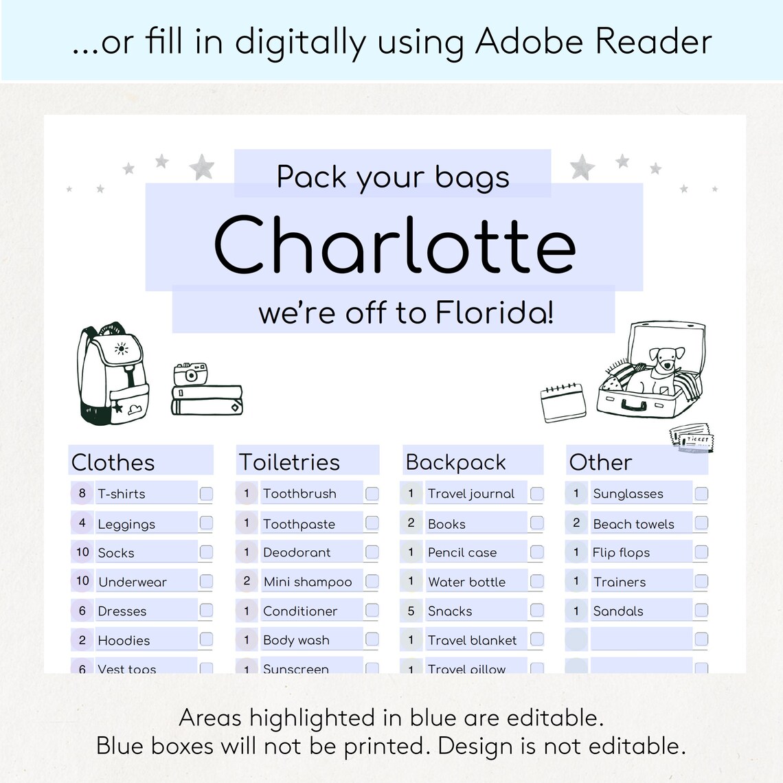 Kids Packing List | Kids Vacation Packing Checklist | Kids Packing ...